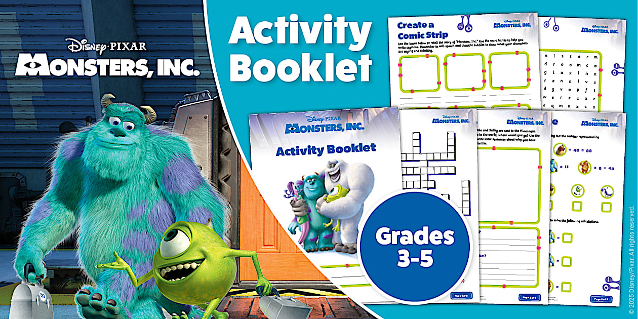 Monsters, Inc.: Activity Booklet for 3rd-5th Grade