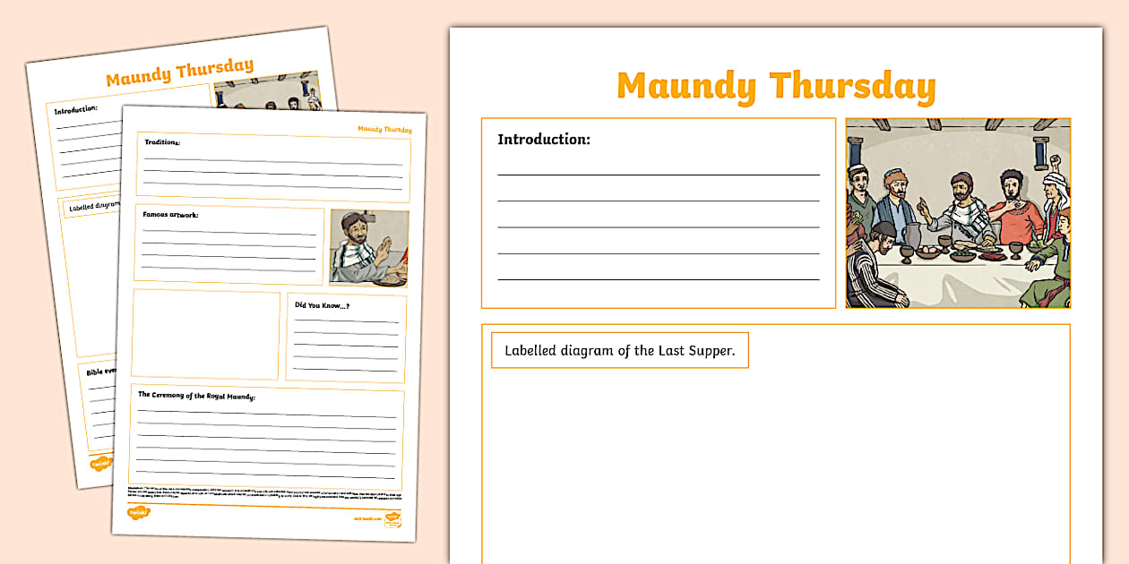 Maundy Thursday Non-Chronological Report Template - Twinkl