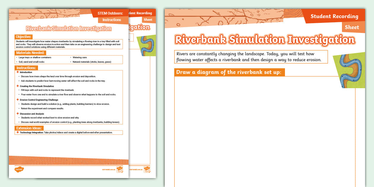 STEM Outdoors: Riverbank Simulation Investigation - Twinkl