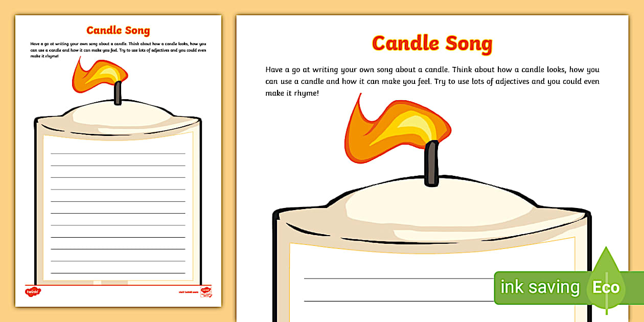 👉 Candle Song Template (teacher made) - Twinkl
