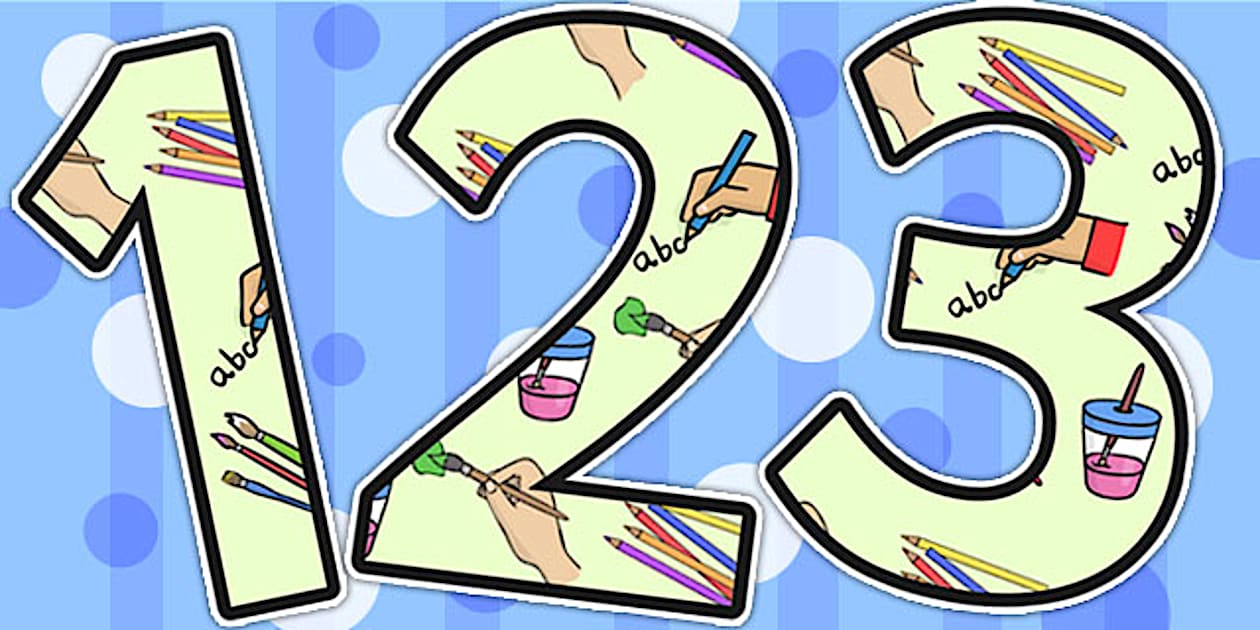 👉 Mark Making Area Themed A4 Display Numbers - Twinkl