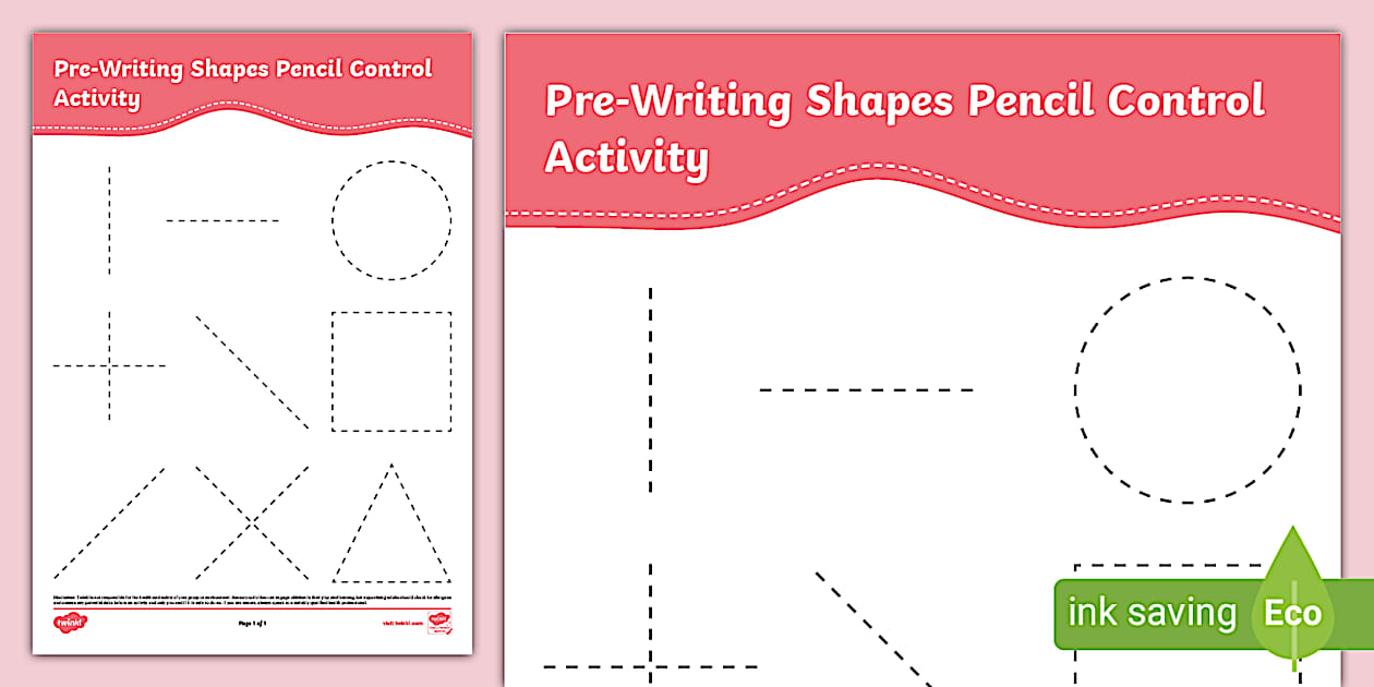 Pre-Writing Shapes Pencil Control Activity - Twinkl