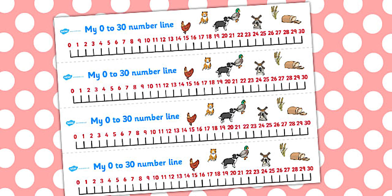 The Little Red Hen Number Lines 0-30 - Twinkl