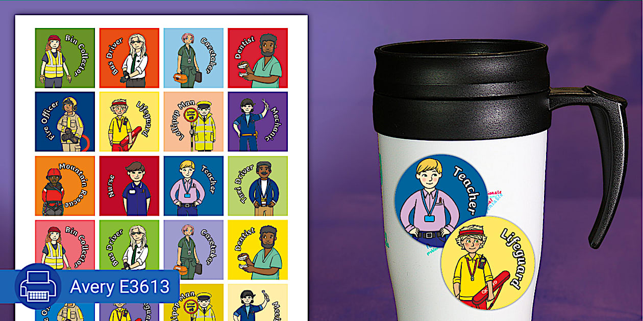 Rainbow Colours People Who Help Us - Vocabulary Stickers