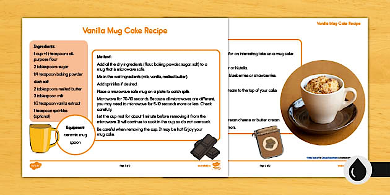 Vanilla Mug Cake Recipe | Twinkl CA (teacher made) - Twinkl