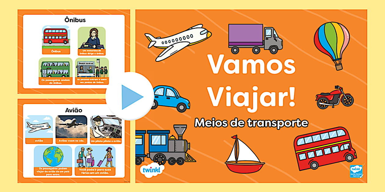 Vamos Viajar! - Meios de Transporte (Powerpoint) - Twinkl