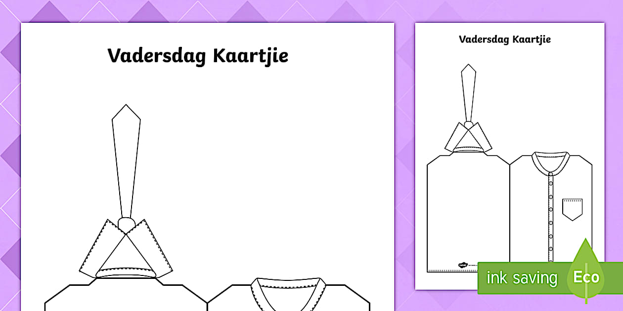 Vadersdag Hemp en Das Knip en Inkleur Kaartjies - Twinkl