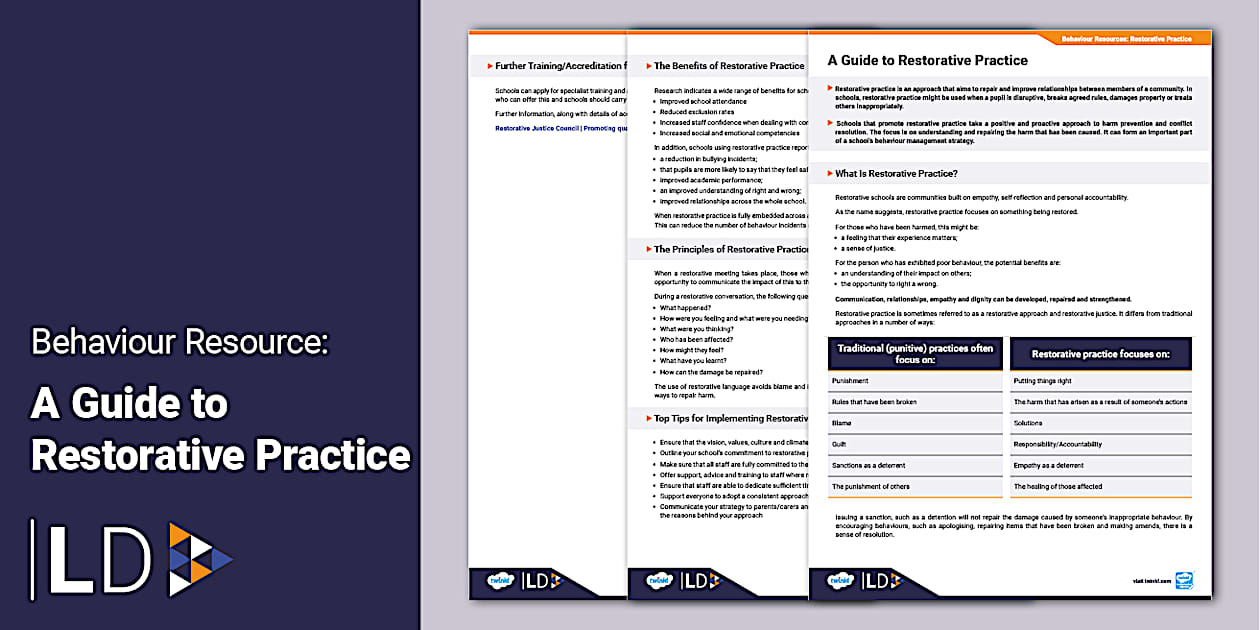A Guide to Restorative Practice (teacher made) - Twinkl