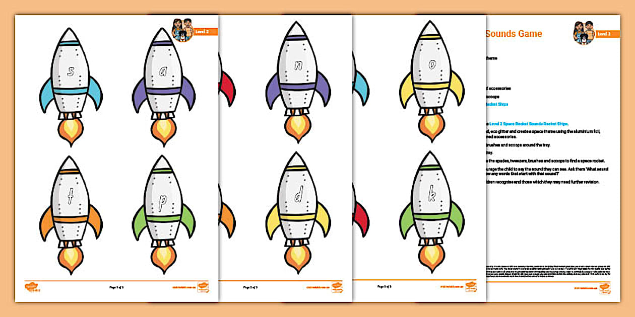 Phonics Level 2 Space Rocket Sounds Rocket Ships - Twinkl