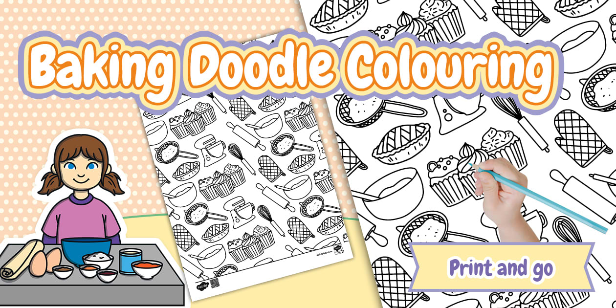 Foundation Phase Life Skills - Baking Pattern - Doodle Colouring Sheet ...