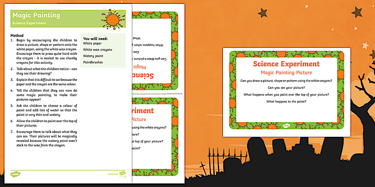 EYFS Magic Painting Science Experiment and Prompt Card Pack