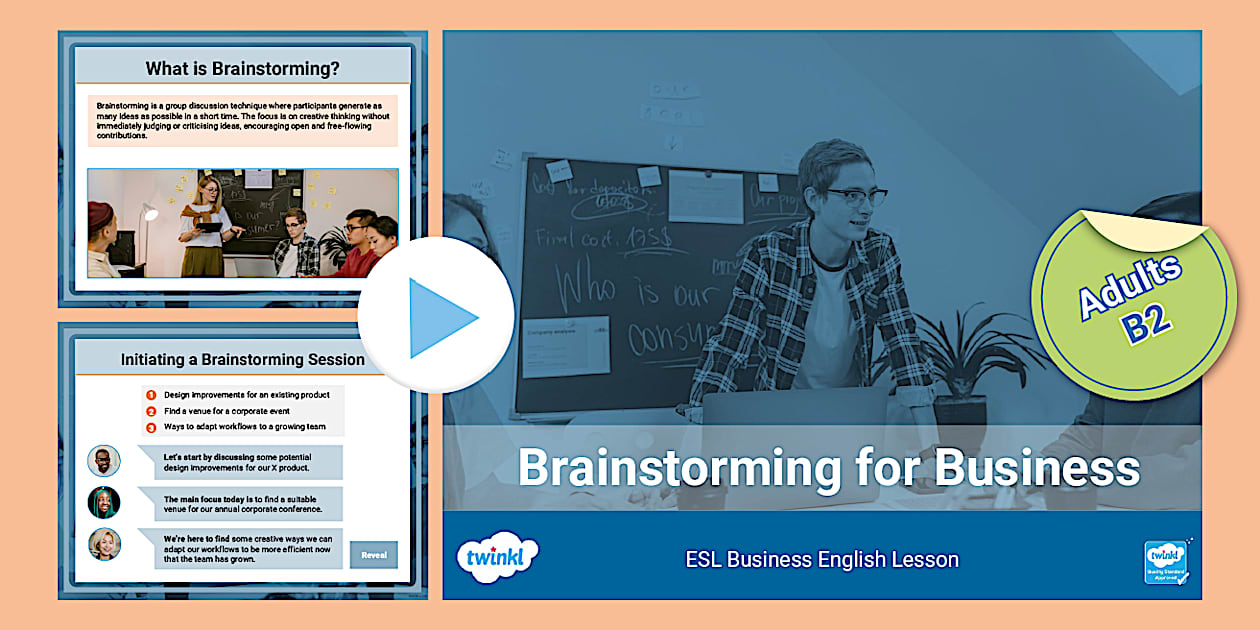 ESL Brainstorming for Business [Adults, B2] - Twinkl
