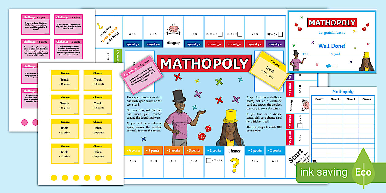 Caribbean Y2 Mathopoly Times Tables Game (teacher made)