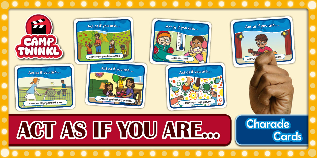 Act As If You Are... Primary Charade Cards