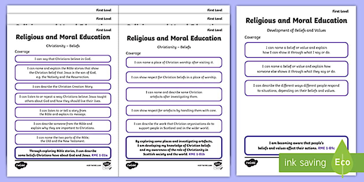 CfE First Level Religious and Moral Education Child-Friendly Assessment