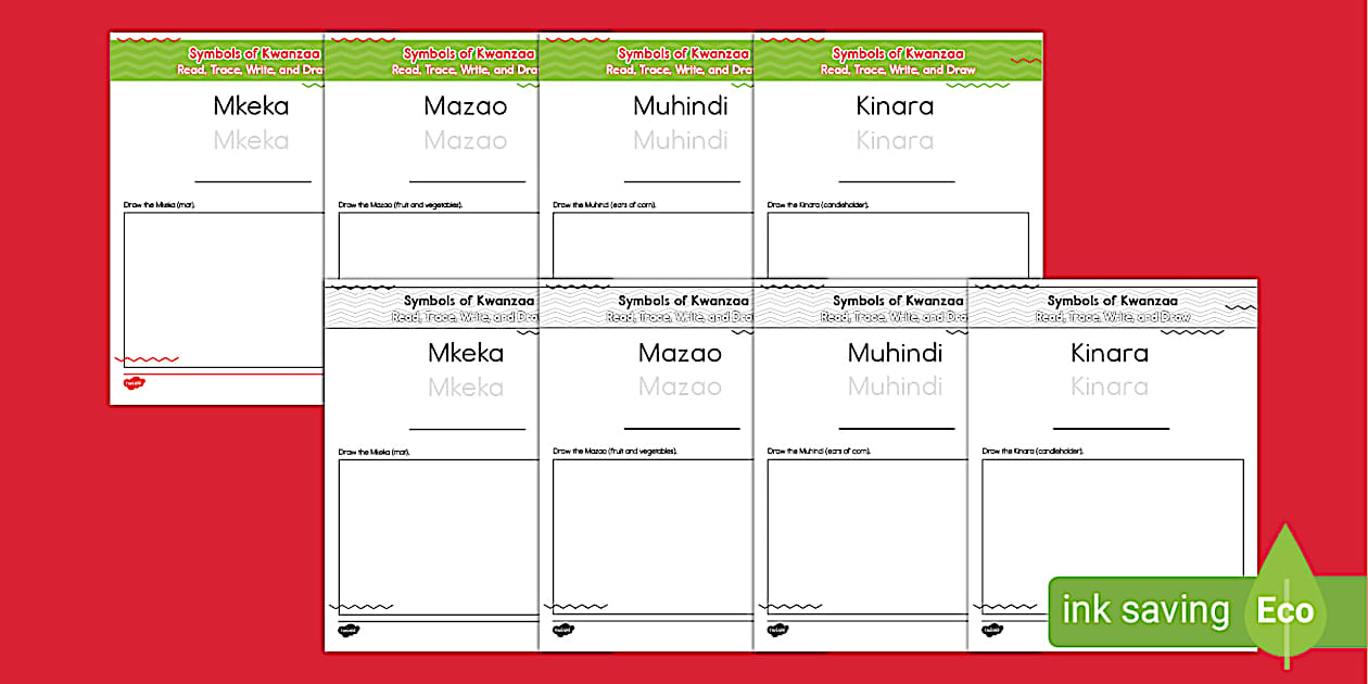 Kwanzaa Trace/Write/Draw - Grades K-3 - Twinkl