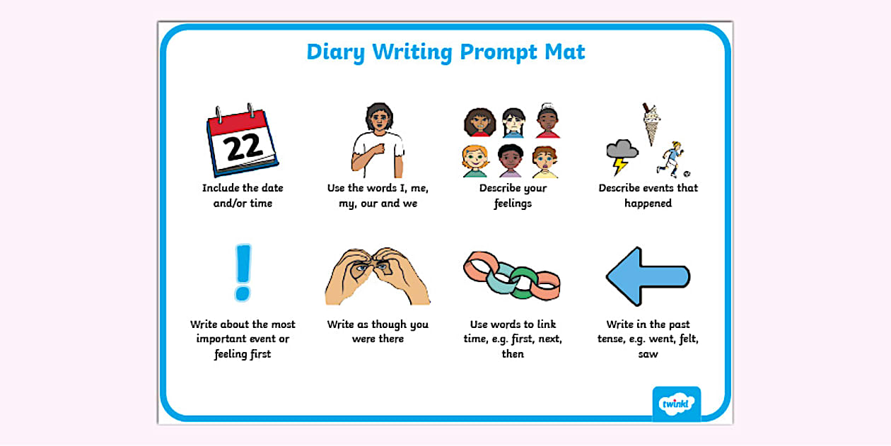 Diary Prompt Mat - KS1 English - Literacy - Writing - Twinkl
