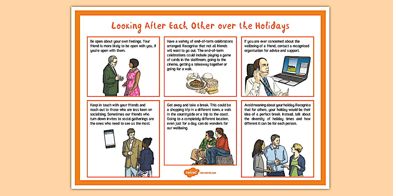 Staff Wellbeing Looking After Each Other over the Holidays Display Poster