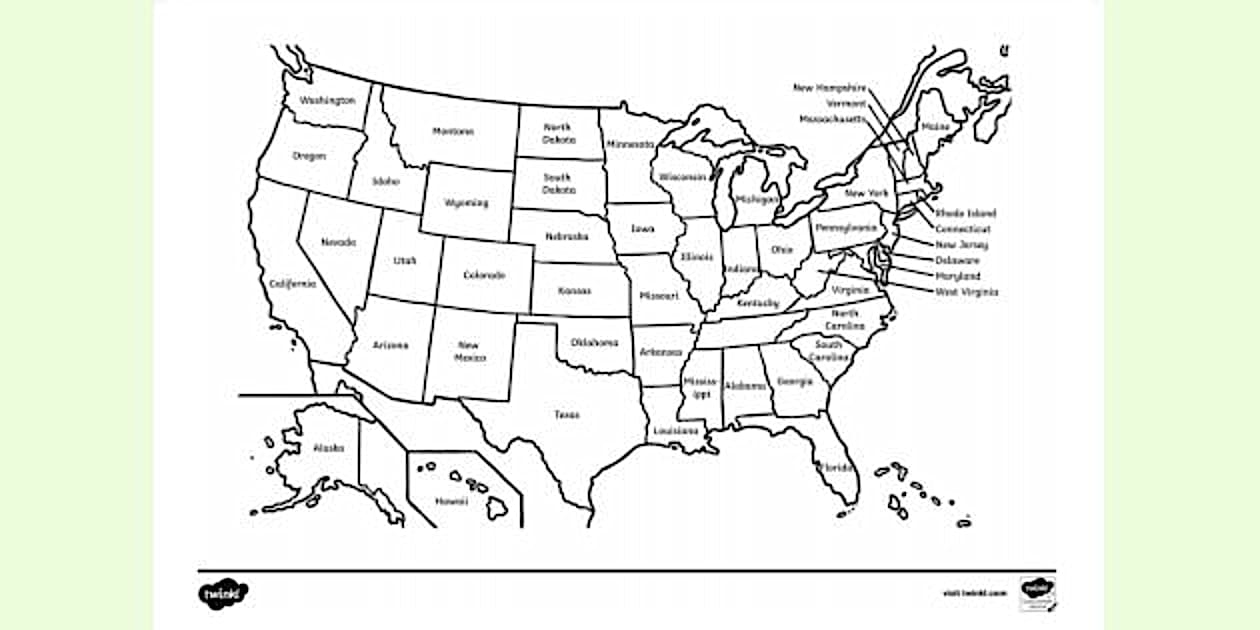 USA State Colouring Sheet (teacher made) - Twinkl