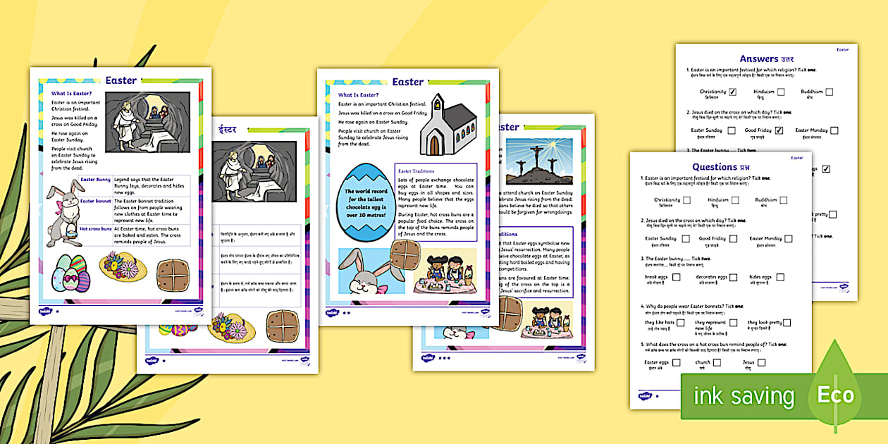 Lower Ability Easter Differentiated Reading Comprehension Activity
