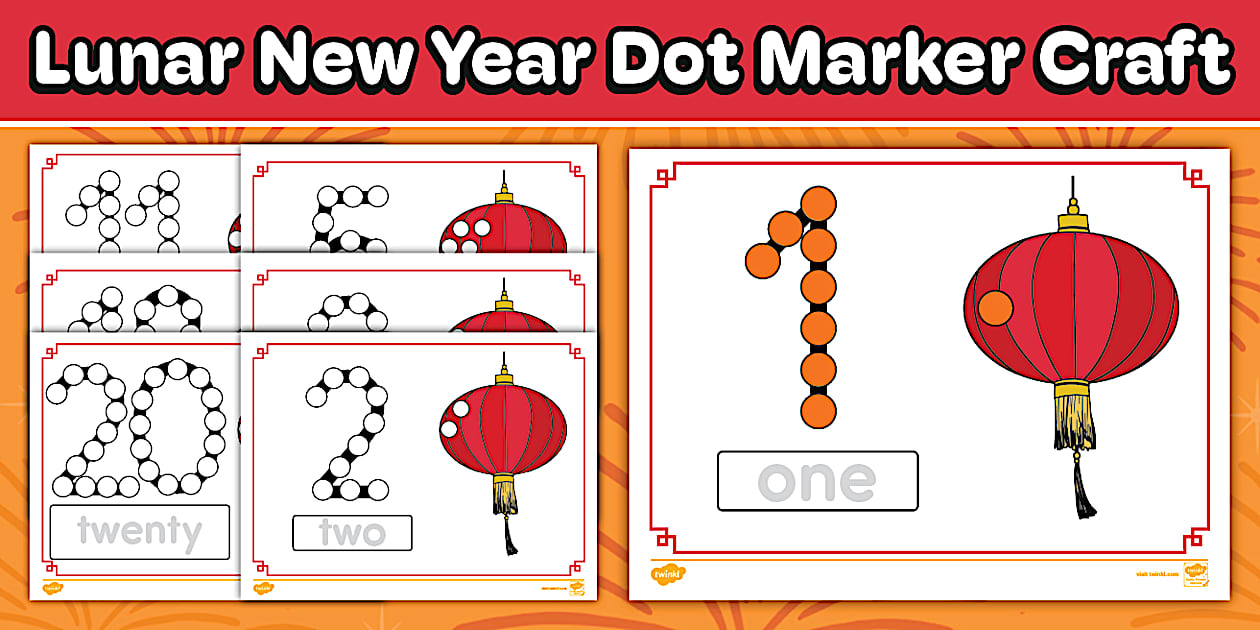 Lunar New Year Dot Marker Counting 1-20 Craft