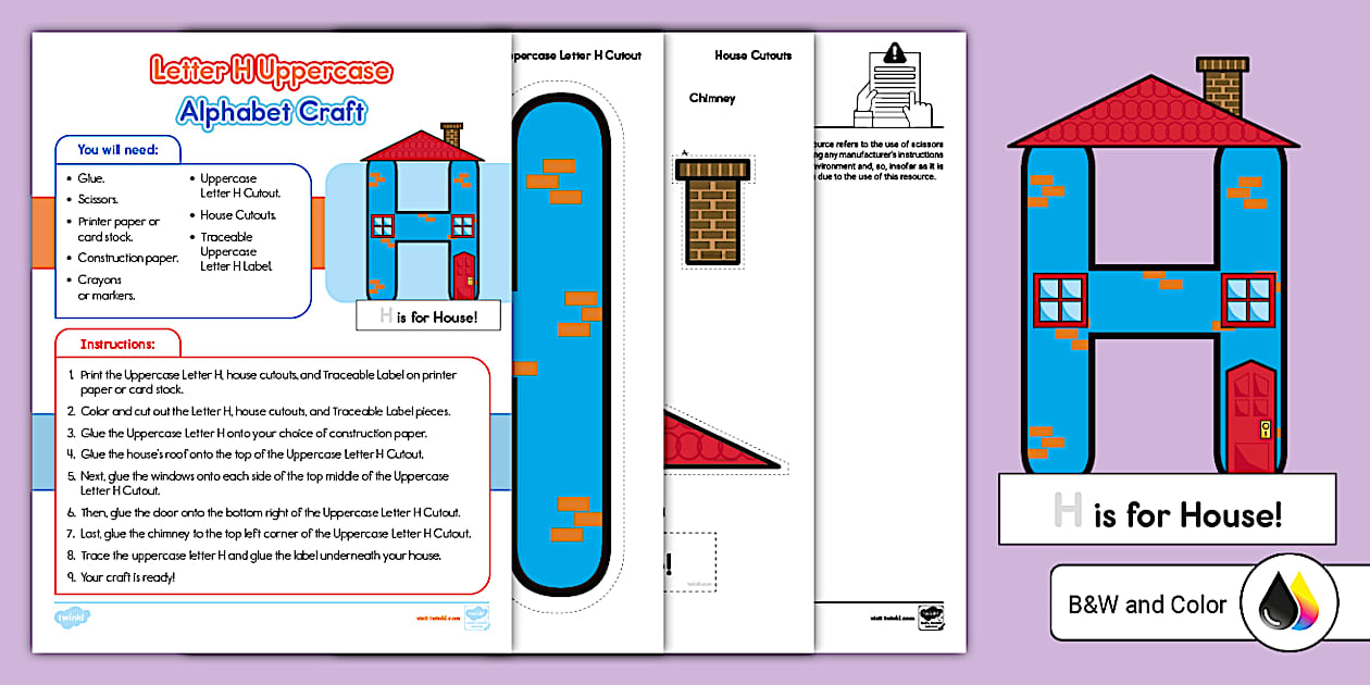 Letter H Uppercase Alphabet Craft