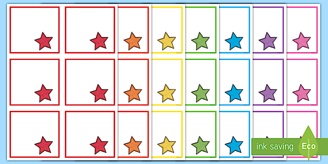 Editable Star-Themed Square Peg Labels - Twinkl