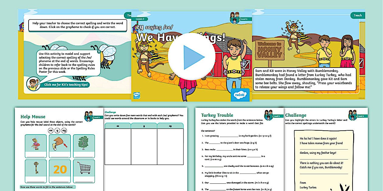 Level 6 Week 20 Lesson 3 - ‘ey’ saying /ee/ - Twinkl