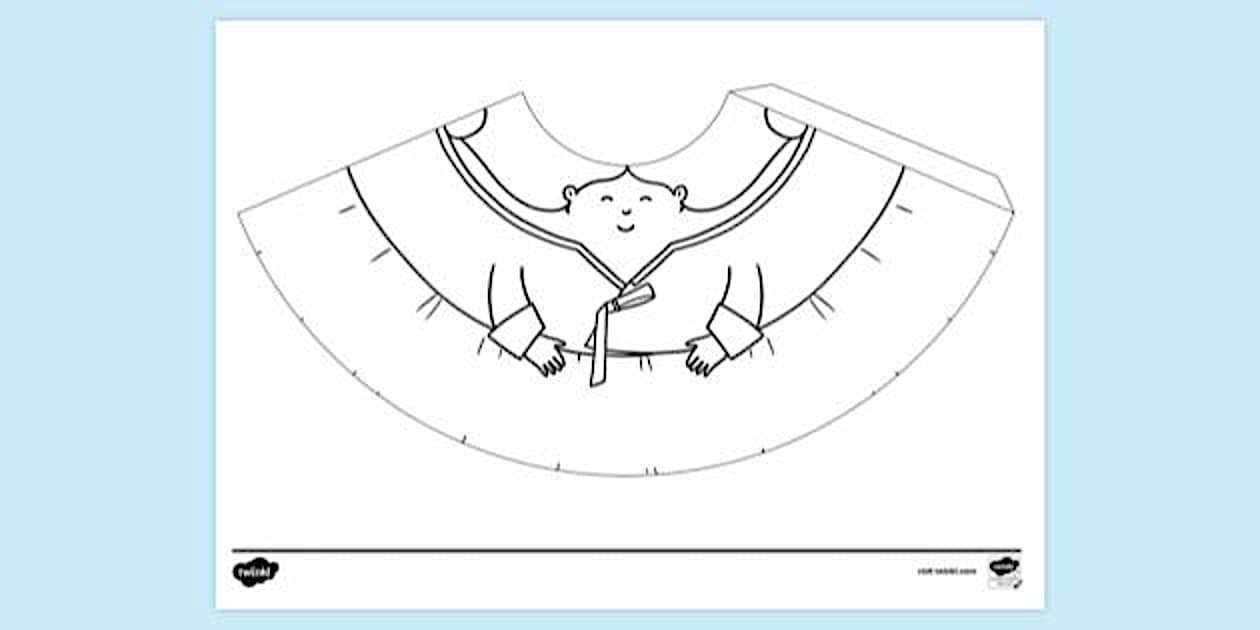 Korean Cone Person Colouring | Colouring Sheets - Twinkl