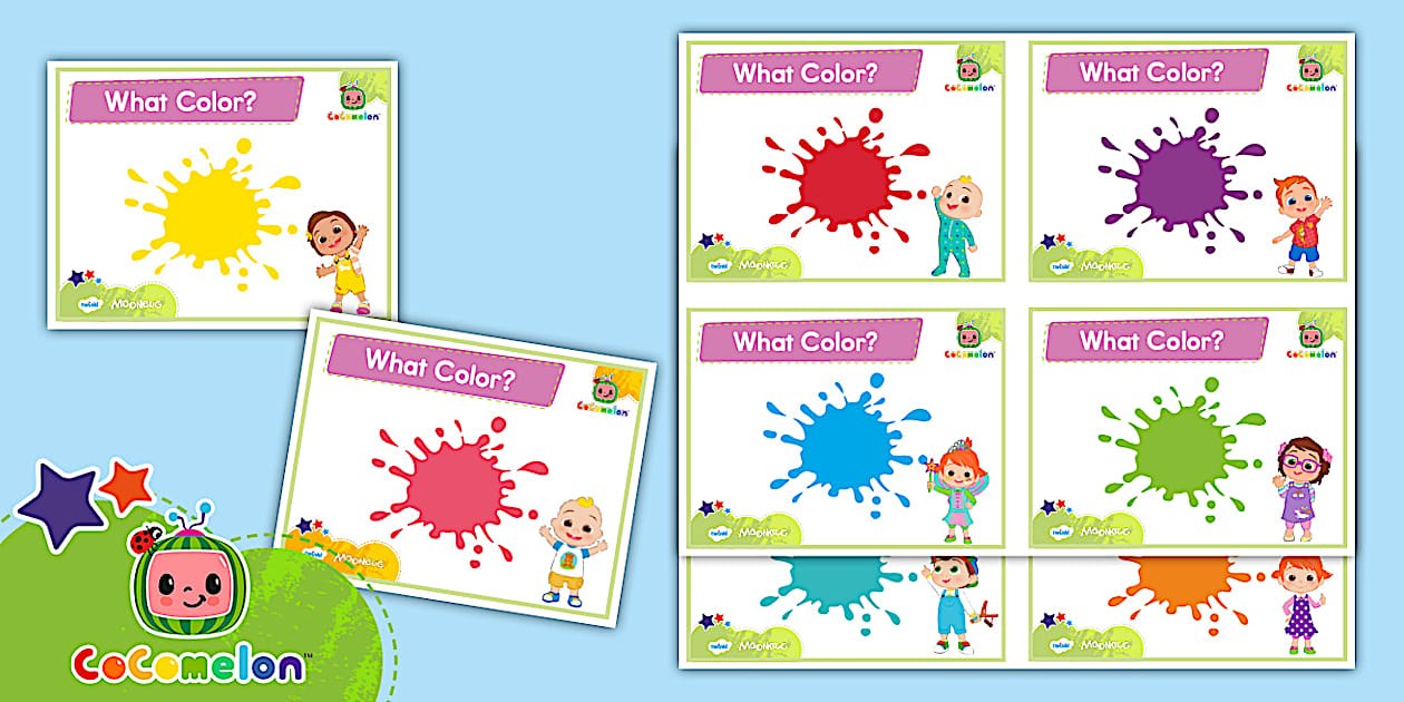 FREE! - CoComelon: What Color? Flash Cards - Twinkl