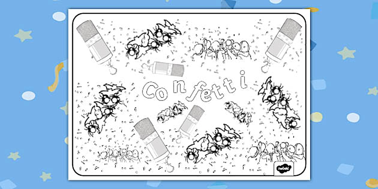 Confetti Doodle Colouring Page (teacher made) - Twinkl