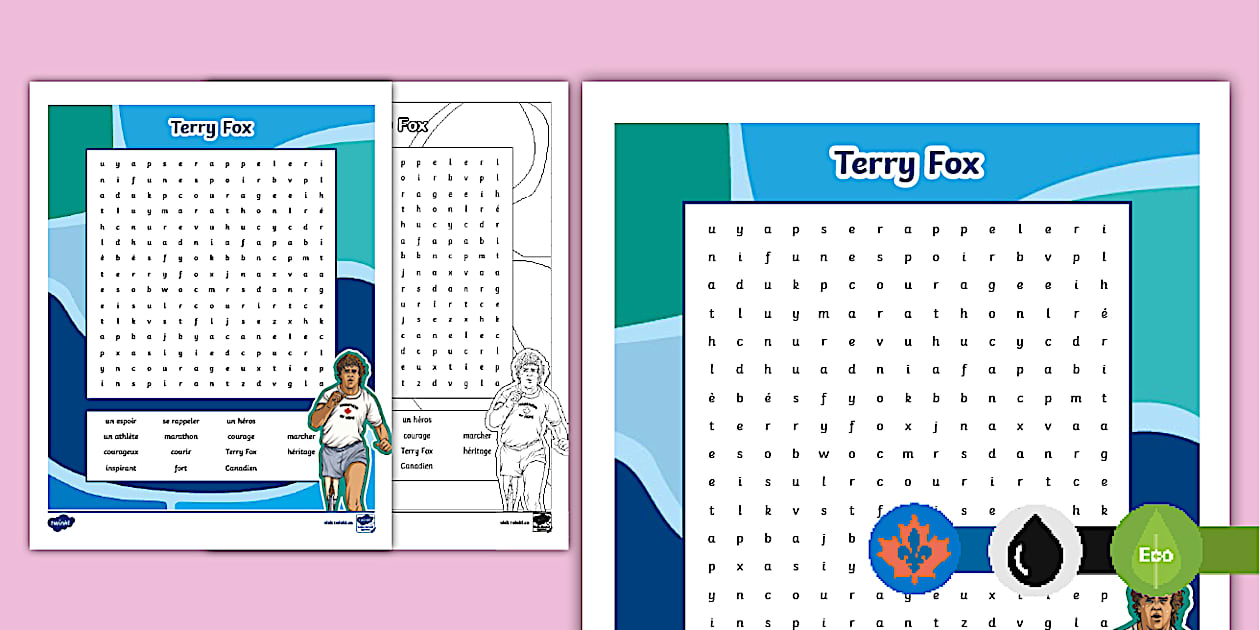 Terry Fox Word Search French (Teacher-Made) - Twinkl