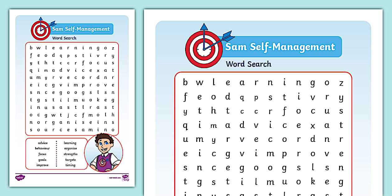 Sam Self-Management Word Search (Lehrer gemacht) - Twinkl
