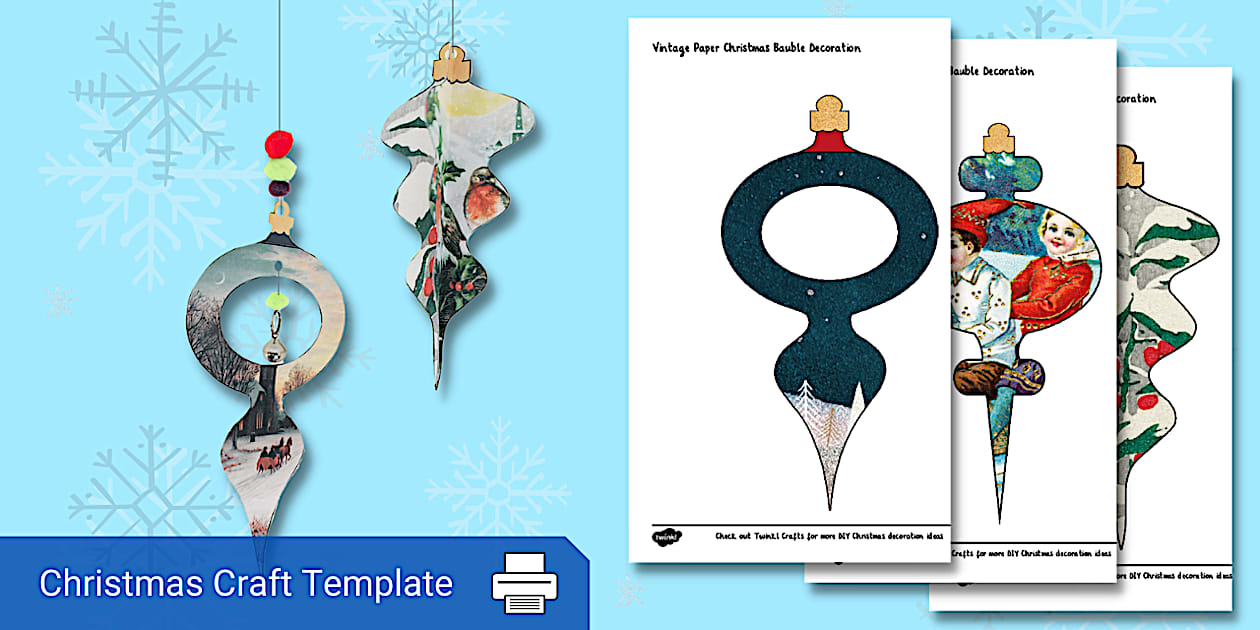 Printable Christmas Baubles Vintage Pattern