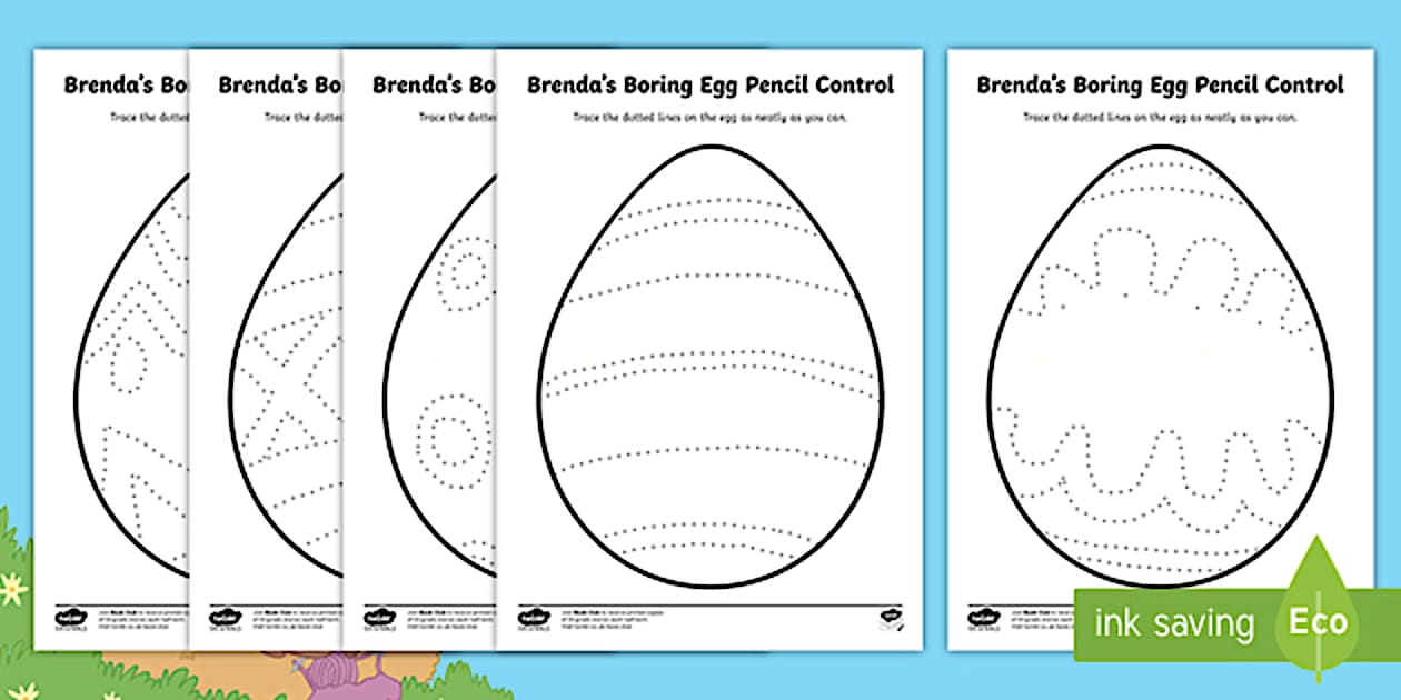 Editable Egg Pencil Control Worksheets (teacher made)