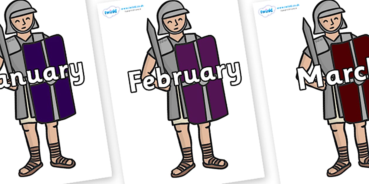 Months of the Year on Roman Soldiers (teacher made) - Twinkl