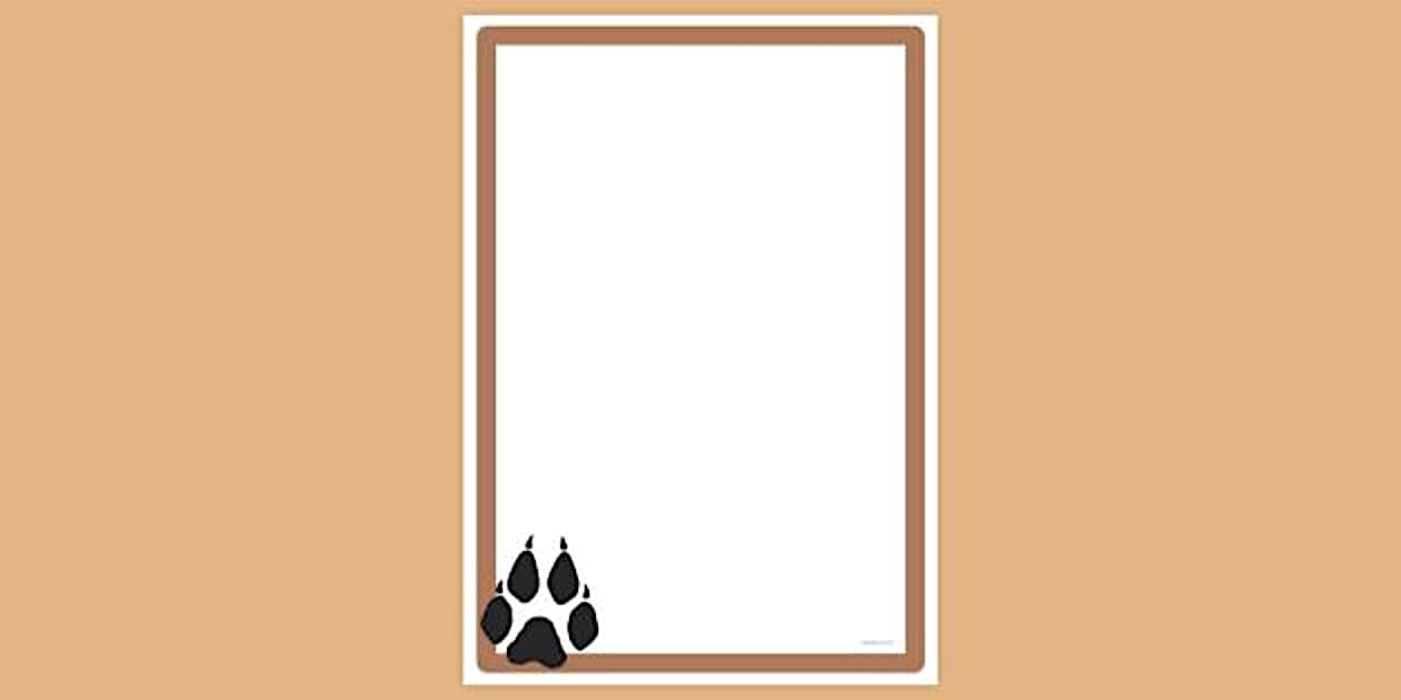 Simple Blank Bear Paw Print Page Border | Twinkl - Twinkl