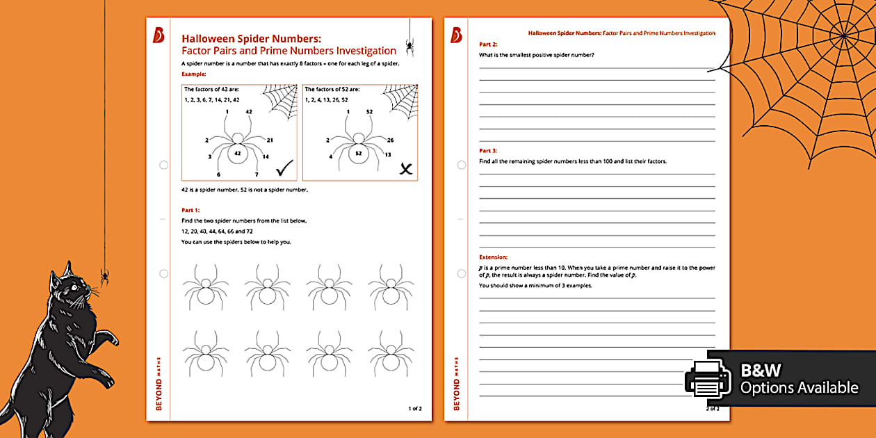 👉 Halloween: Factor Pairs and Prime Numbers Investigation | KS3