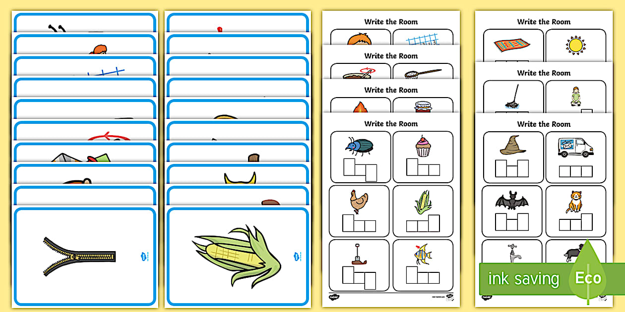 Write the Room CVC Words Letter Shape Activity - Twinkl