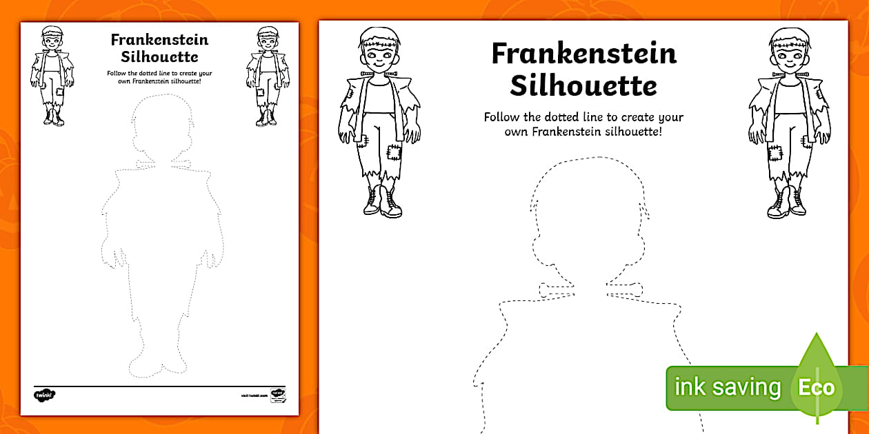 Frankenstein Silhouette Drawing Activity (teacher made)