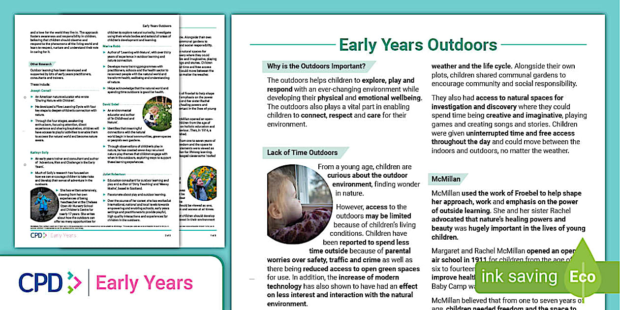 The Early Years Outdoors - Early Years CPD (teacher made)