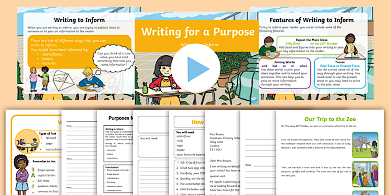 KS1 Purposes for Writing: Writing to Inform Resource Pack