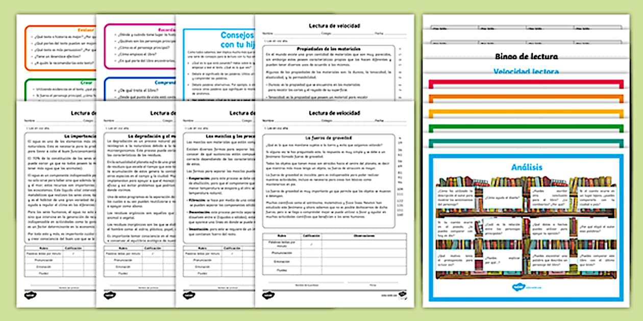 Paquete de recursos: Lectura de velocidad y comprensión