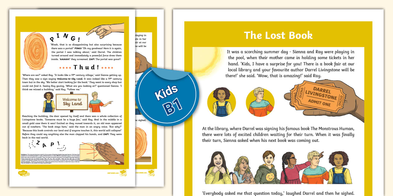 Student Story 'The Lost Book' (Teacher-Made) - Twinkl