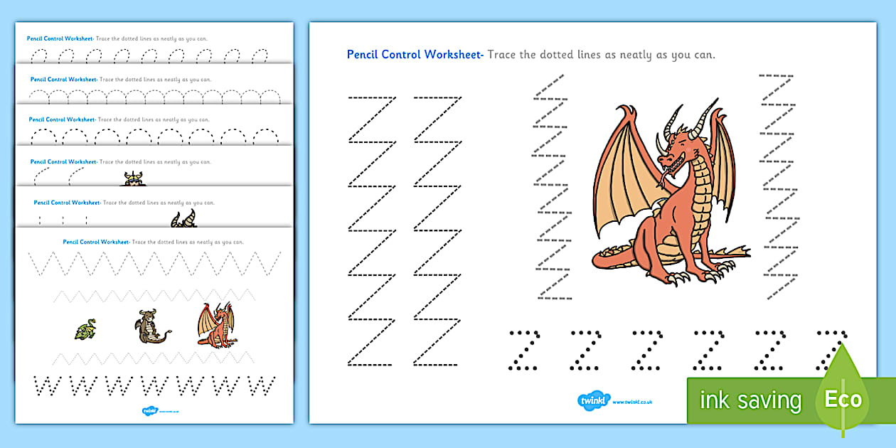 How to Train Your Dragon Pencil Control Worksheets - worksheet
