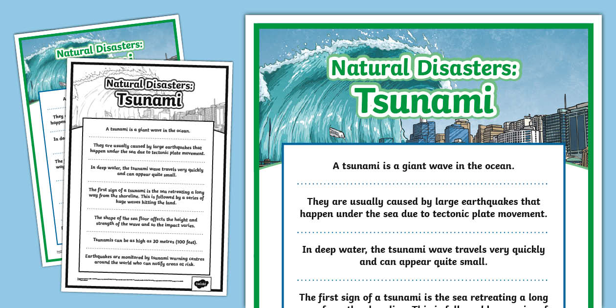 Natural Disasters: Tsunami Display Poster - Twinkl