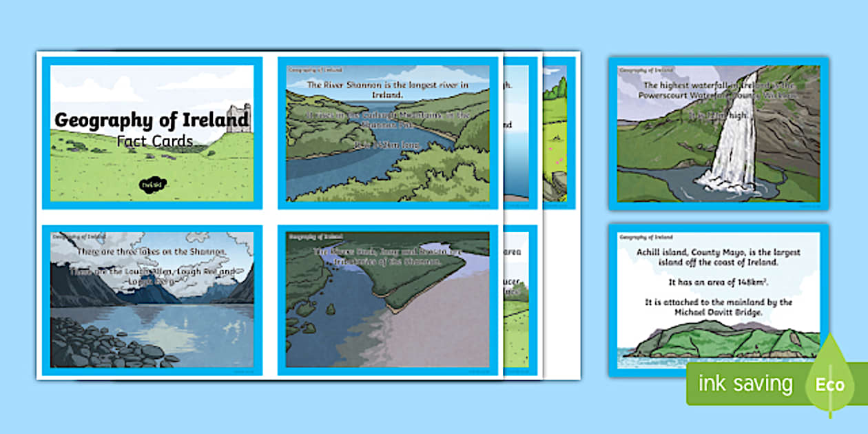 Geography of Ireland Fact Cards for kids (teacher made)
