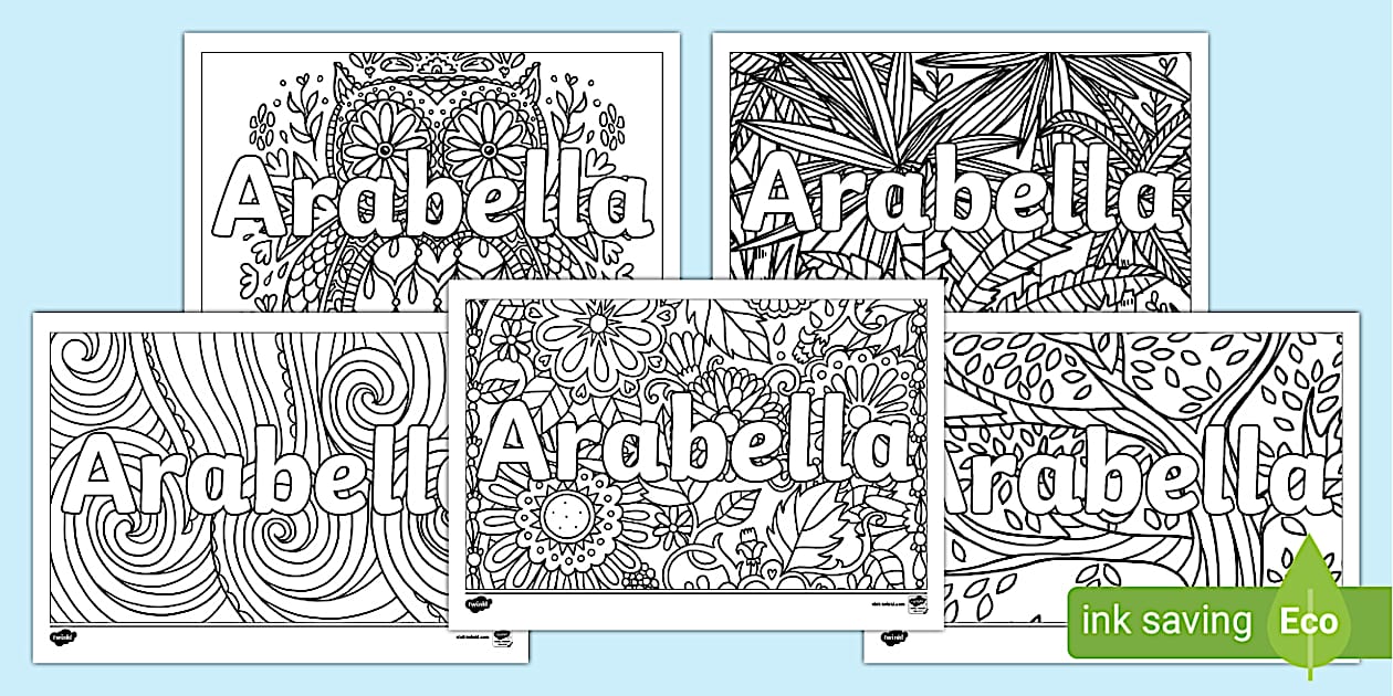 Arabella Mindfulness Name Colouring Activity (teacher made)
