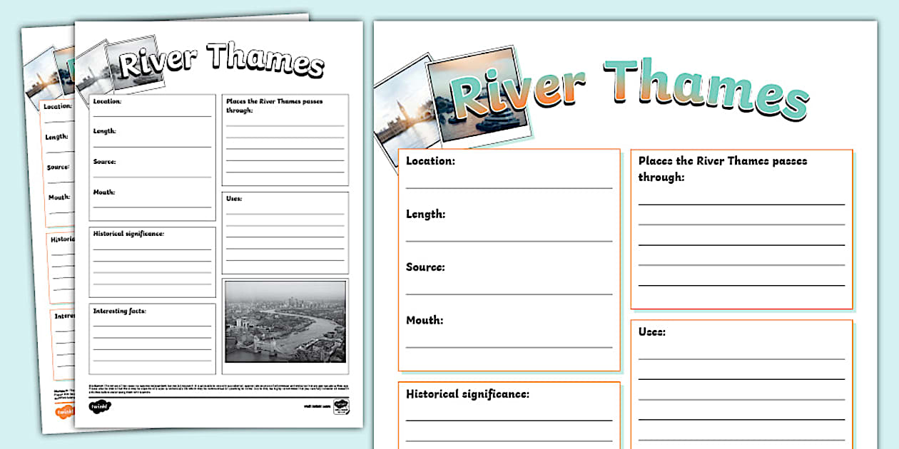 River Thames Fact File Template (Teacher-Made) - Twinkl