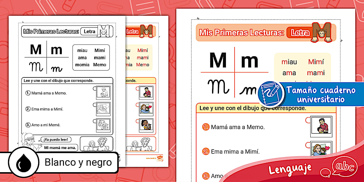 Primeras Lecturas | Lecturas Cortas | Letra M | Solo letra M
